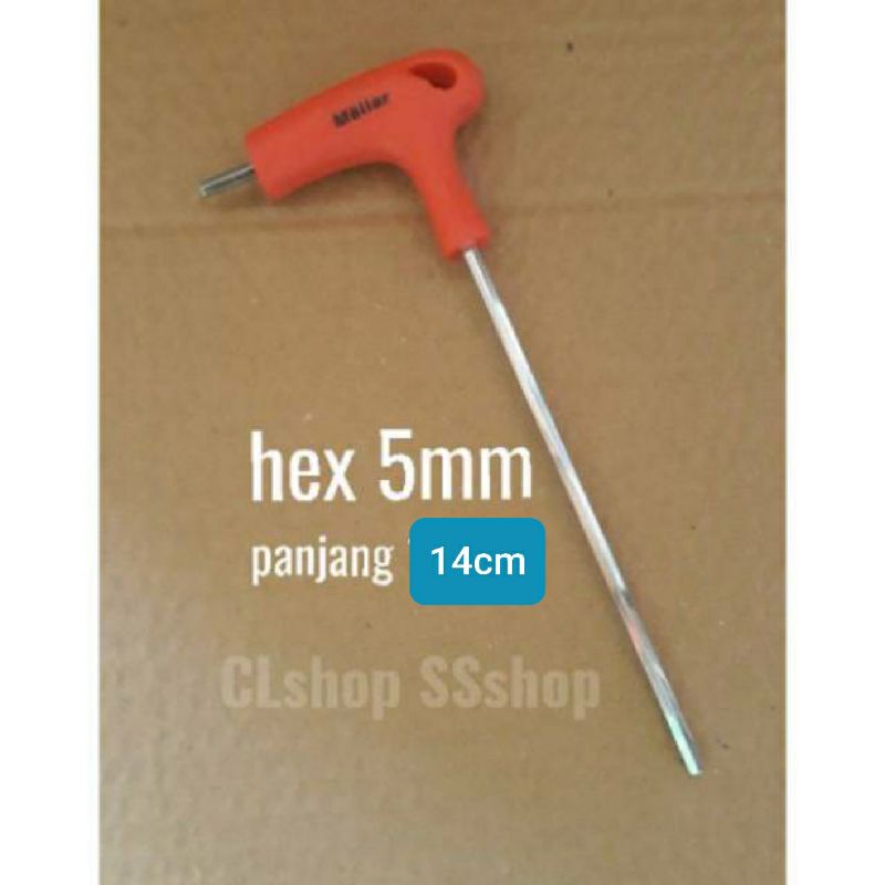 Jual KUNCI L 5mm model T hex panjang pendek hexagon bit long 5 mm obeng ...