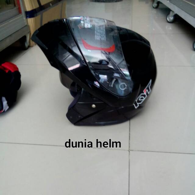 Jual Helm kyt rrx solid black metalik double visor | Shopee Indonesia