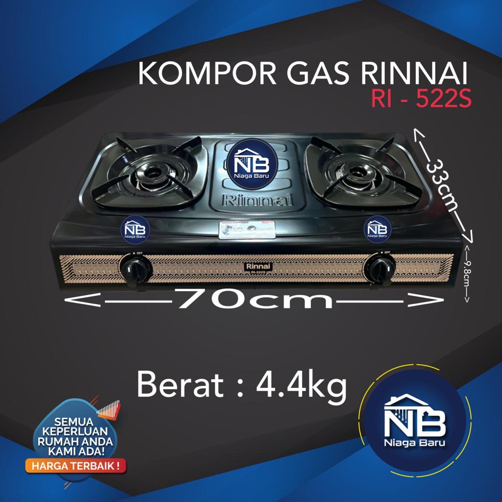 Jual Kompor Gas Rinnai 2 Tungku Ri 522 S Ri 522S | Shopee Indonesia