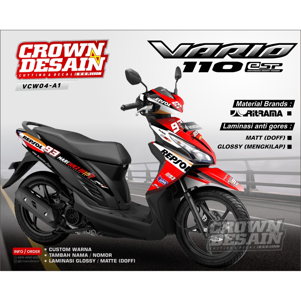 Jual Decal Vario 110 Fi - Sticker Dekal Motor Honda Vario 110 Fi ...