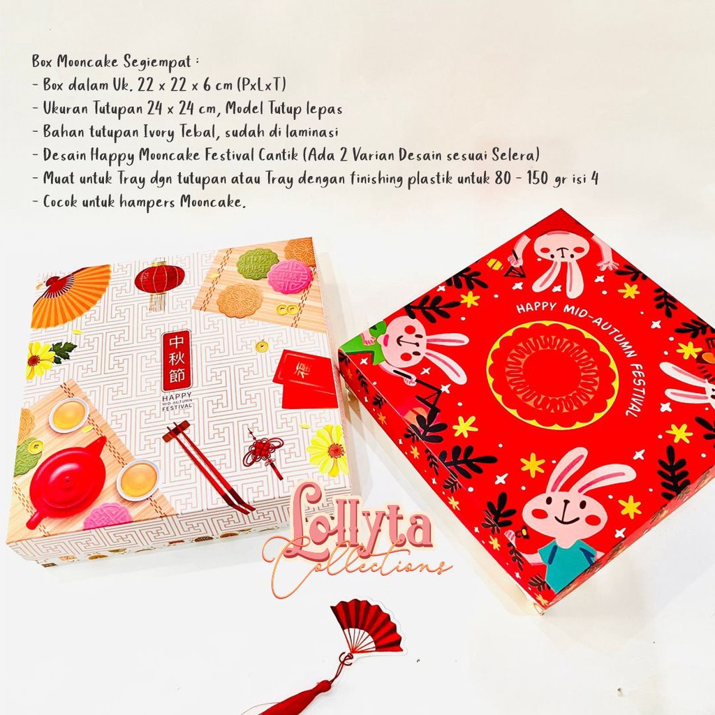 Jual Mooncake Box / Kotak Hampers Mooncake happy mid autumn Festival ...