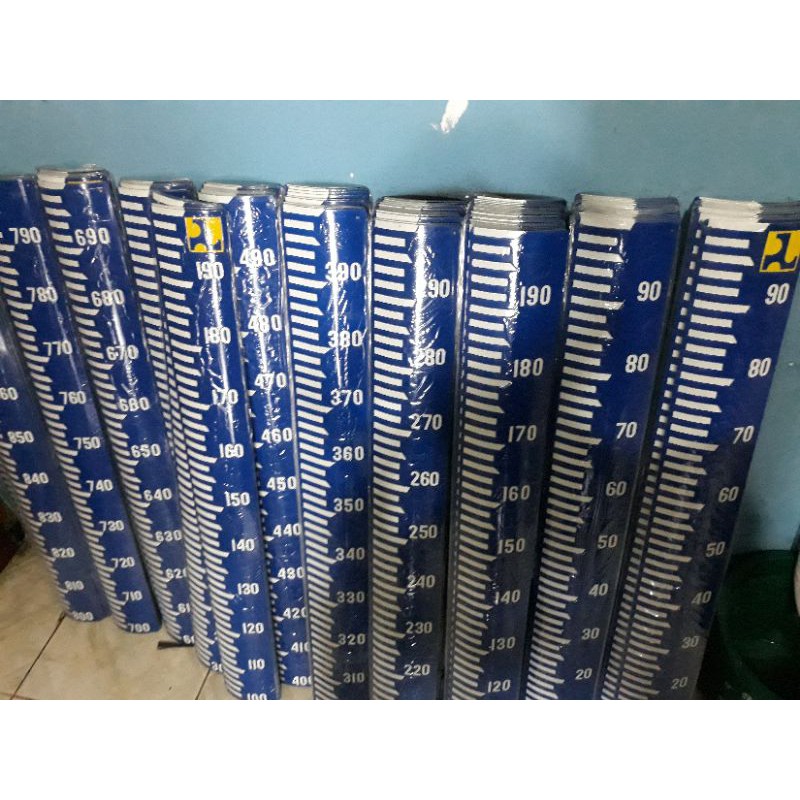 Jual Peil Scale Schaal Plat Ukur Level Tinggi Muka Air 1m 2m 3m 4m 5m ...