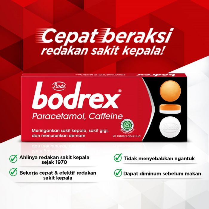 Jual Bodrex Tablet All Varian - 20 Tab, Flu dan Batuk, Migra, dan Extra ...