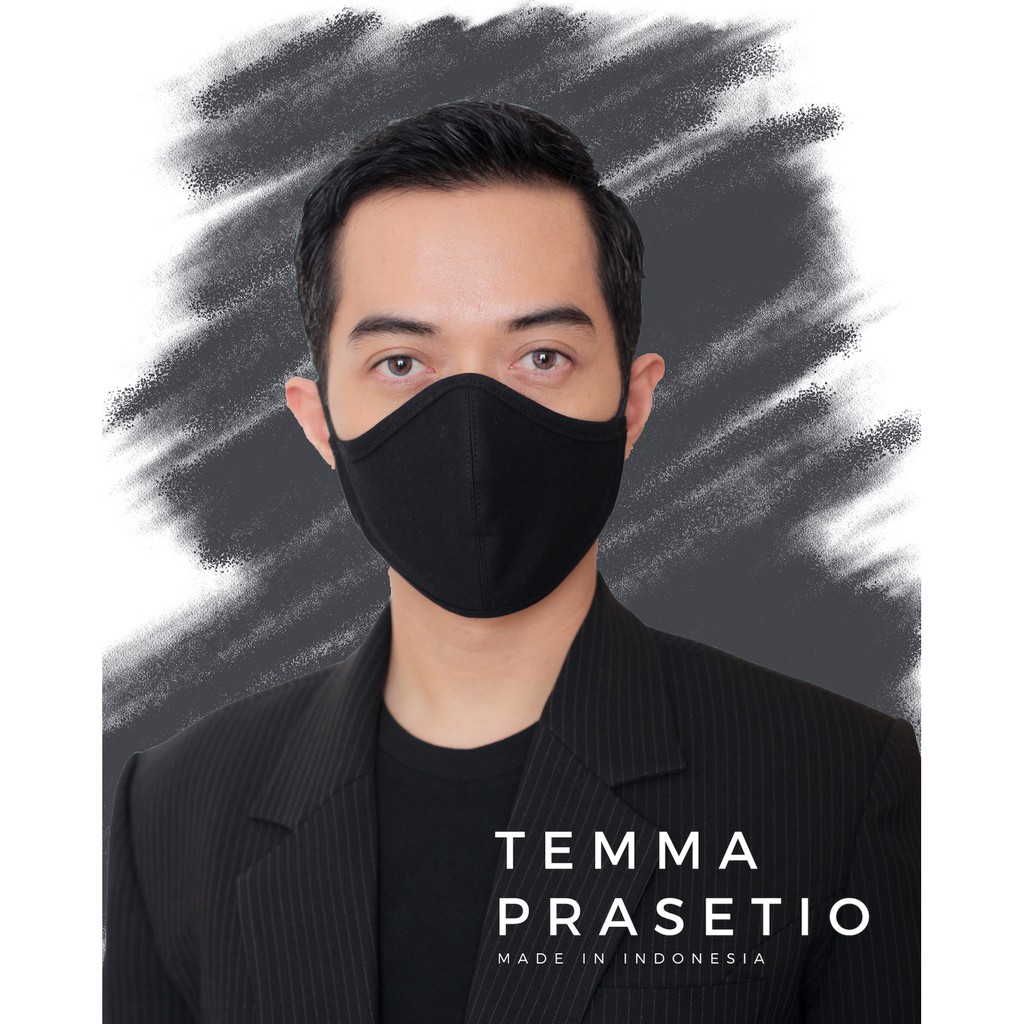 Jual Masker Kain 3 Lapis Temma Prasetio (warna hitam Earloop) | Shopee ...