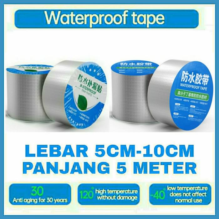 Jual Lakban Tambal Atap Bocor Super Kuat Tahan Air Bahan Alumunium Foil - 5Cm X 5 Meter | Shopee ...