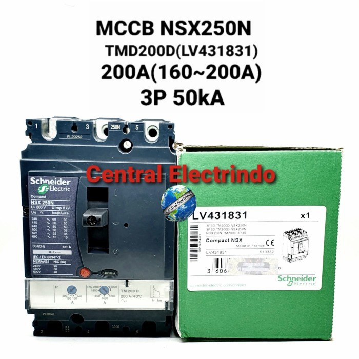 Jual MCCB NSX250N 3P 200A Schneider. | Shopee Indonesia