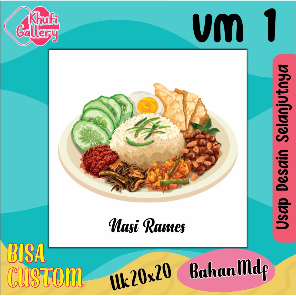 Jual Khufi Gallery Hiasan Dinding Makanan Sunda Karedok, Lotek, Ayam ...
