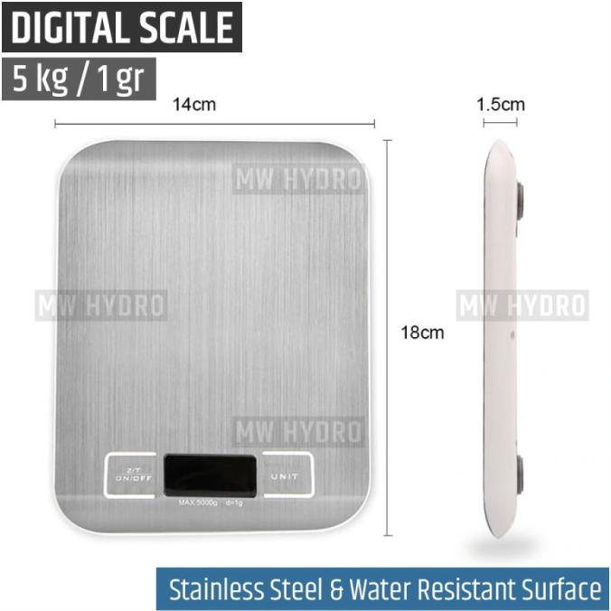 Jual Digital Kitchen Scale 5 kg / 1 gr, Stainless, Timbangan Dapur ...