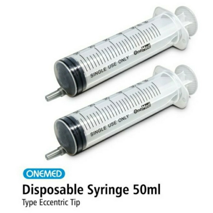 Jual Disposible syringe 50ml onemed spuit 50cc suntikan merk onemed (per box) | Shopee Indonesia