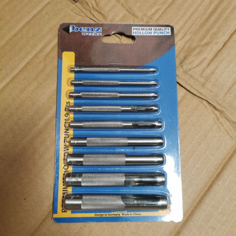 Jual Alat Plong Pelubang Kulit Benz 9pcs - Pembolong Hollow Punch 9 pcs ...