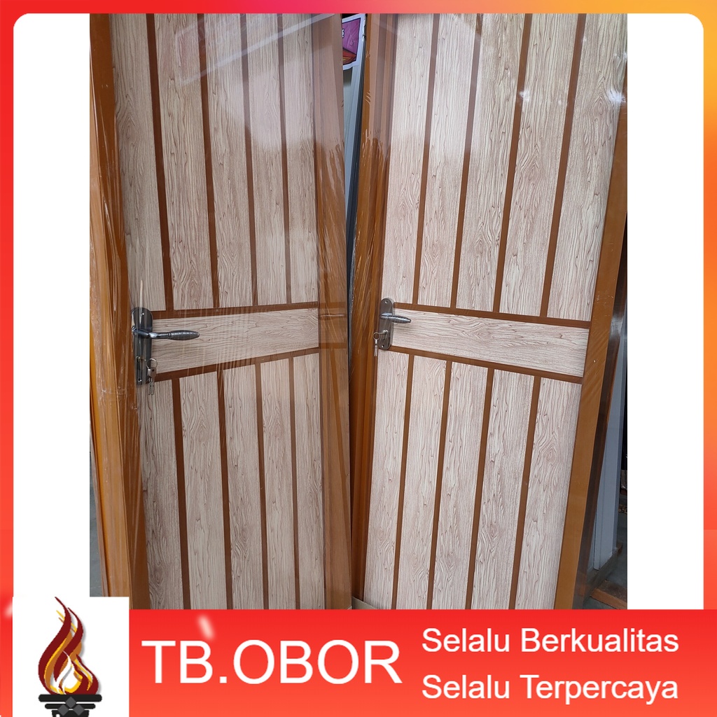 Jual Pintu PVC Lux Motif Lego Garis Warna Coklat Serat Urat Kayu Type ...