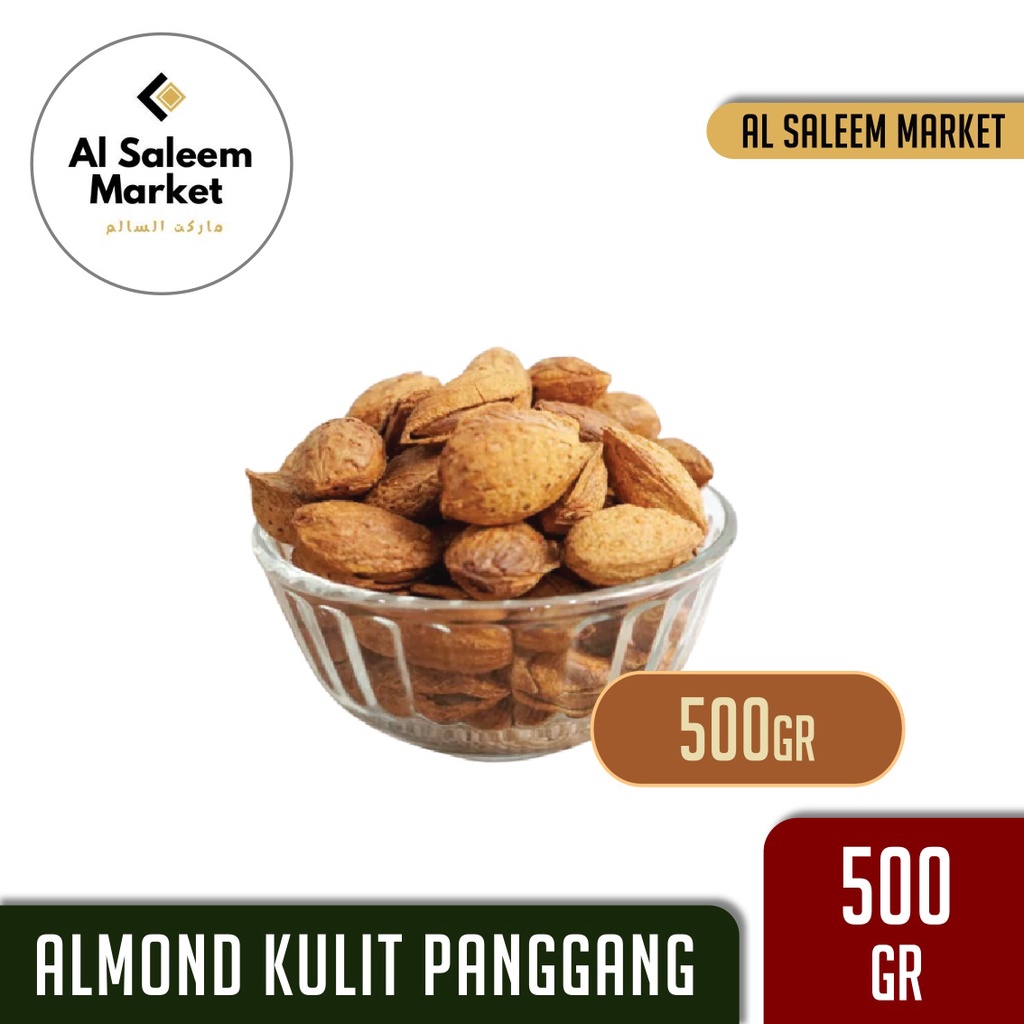 Jual Kacang Almond Panggang Susu 500g – Almond Roasted Kulit 500 gram ...