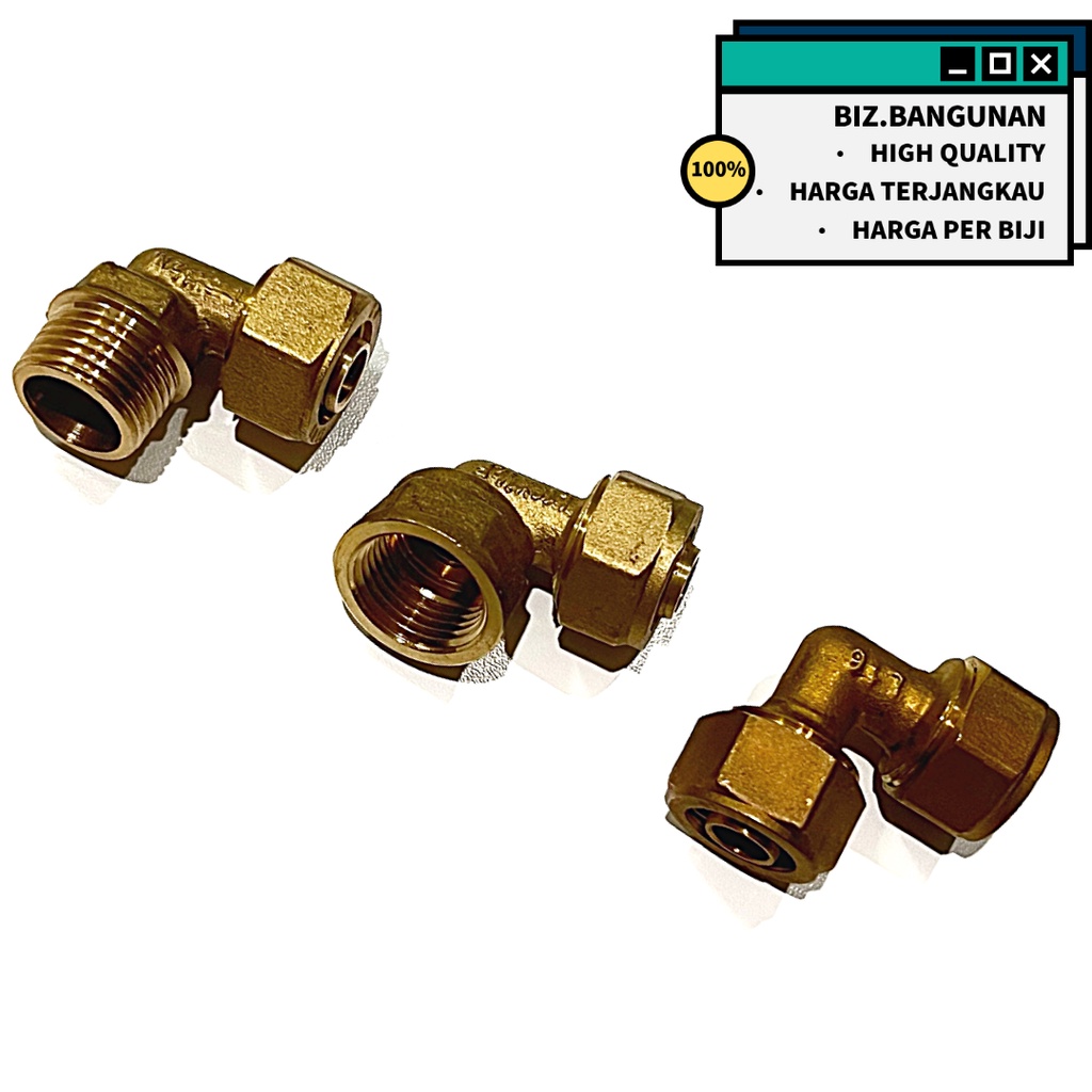 Jual KNEE NEPEL SAMBUNGAN KUNINGAN 1/2" - ELBOW L KRAN PIPA PANAS ...