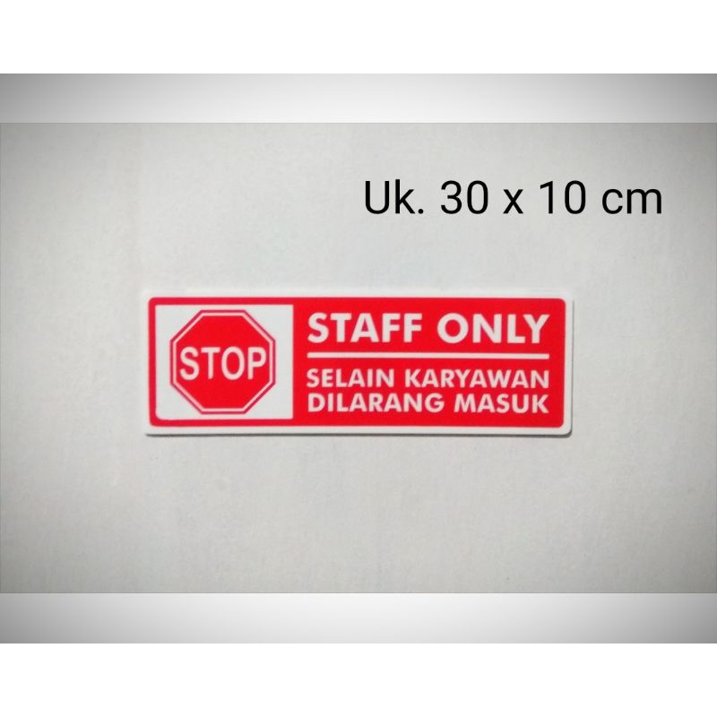 Jual Acrylic sign label STAFF ONLY /akrilik Sign plat STAFF ONLY ...