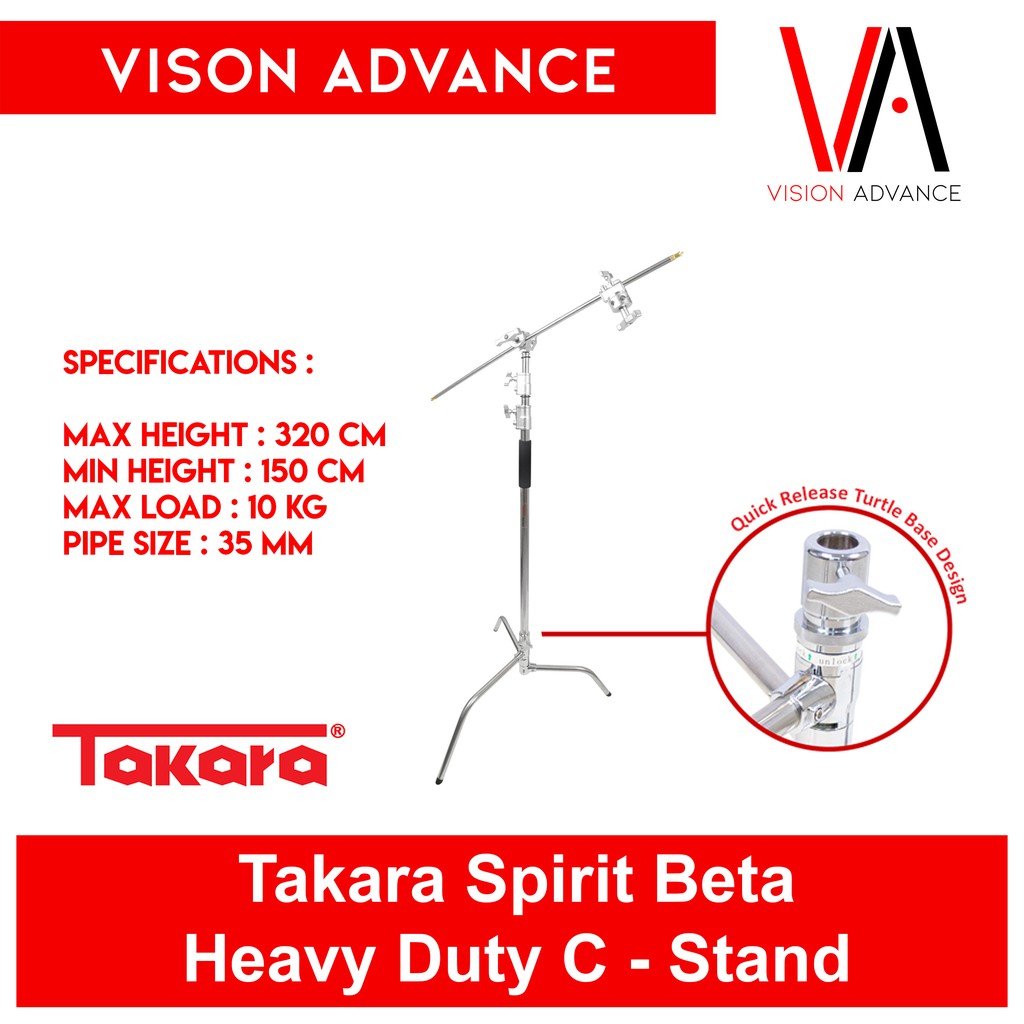 Jual Takara Spirit Beta Light Stand Heavy Duty Stainless Steel C-Stand ...