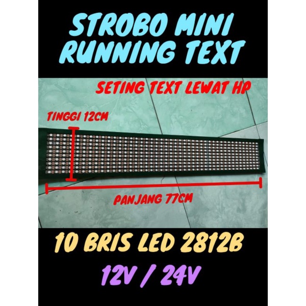 Jual New Strobo Kaca running Text berjalan 10 baris 12V/24V | Shopee ...