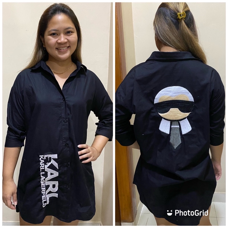 Jual Karl L*gerfeld Shirt Dress Bordir Besar | Shopee Indonesia