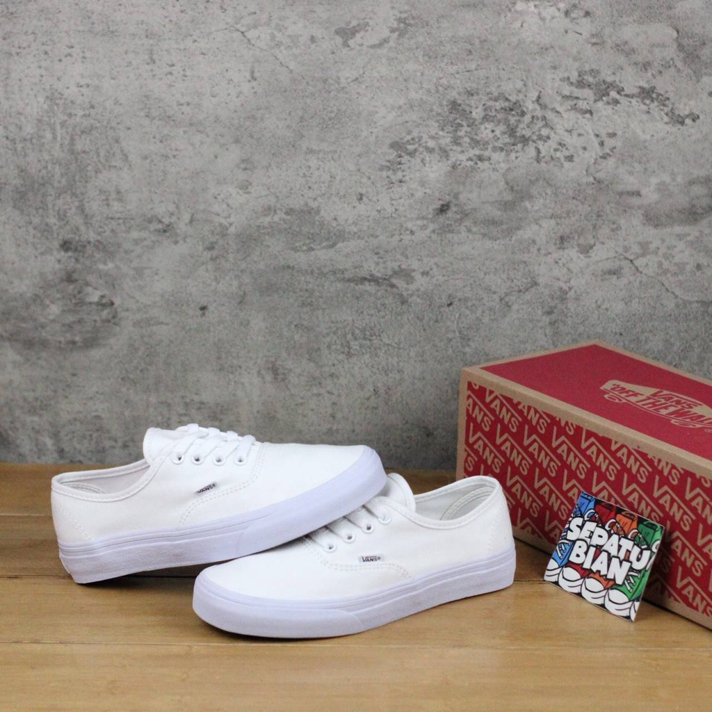 Jual SEPATU Vans Authentic Classic All White Full Putih Polos | Shopee ...