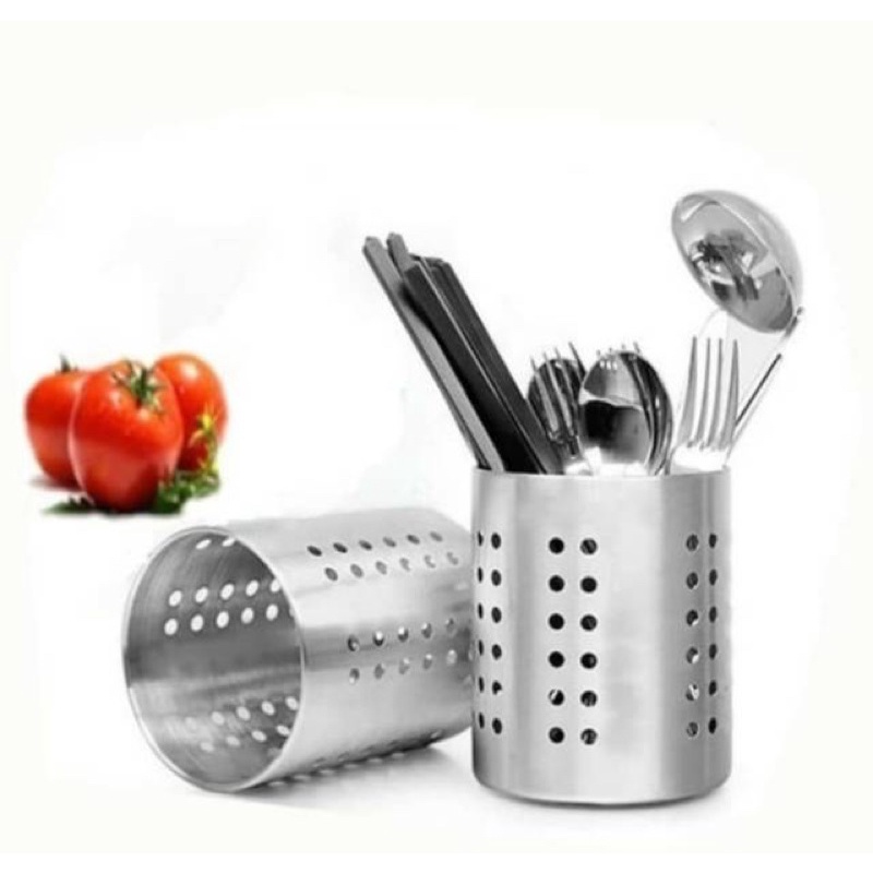 Jual tempat sendok garpu sumpit stainless BESAR / cutlery spoon holder ...