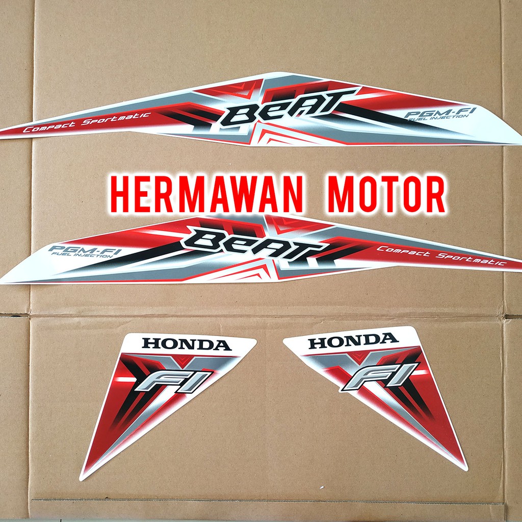 Jual Honda beat-Striping Honda beat fi th 2013-2015 warna merah putih ...