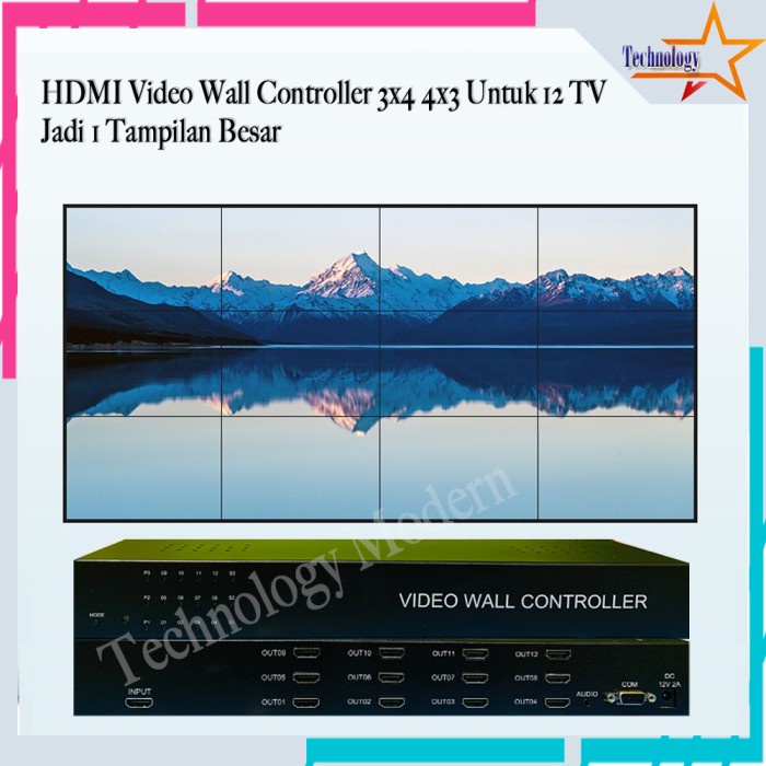 Jual HDMI Video Wall Controller 4x3 3x4 Untuk 12 TV Jadi 1 Gambar Besar ...