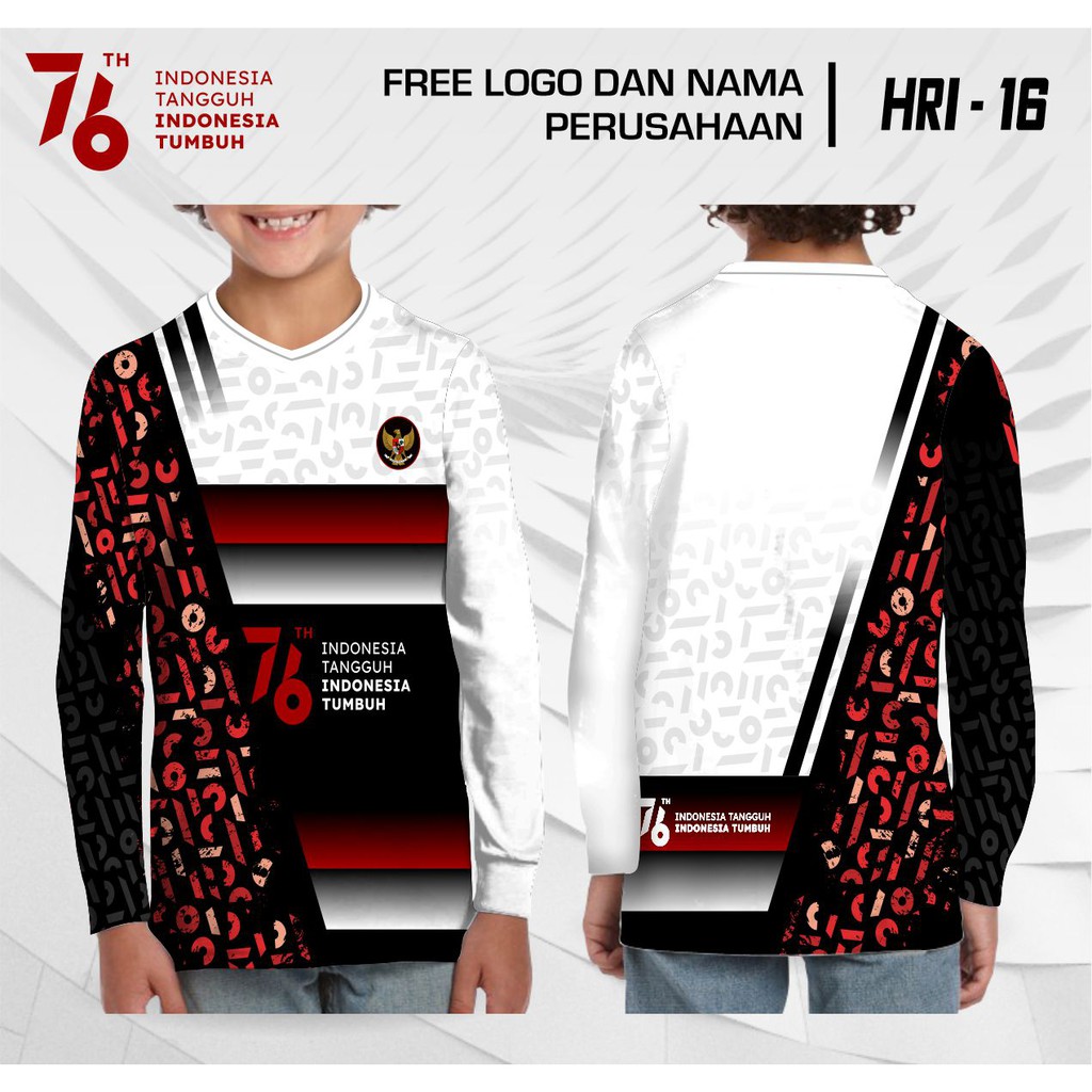 Jual jersey HUT RI 76 anak lengan panjang jersey sepeda jersey olahraga ...