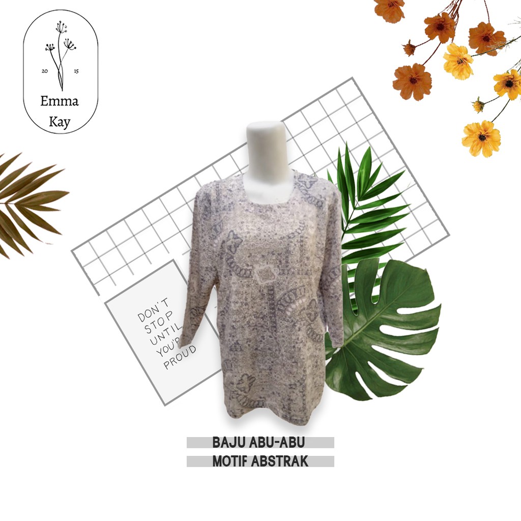 Jual C003 BAJU ABU-ABU MOTIF ABSTRAK | Shopee Indonesia