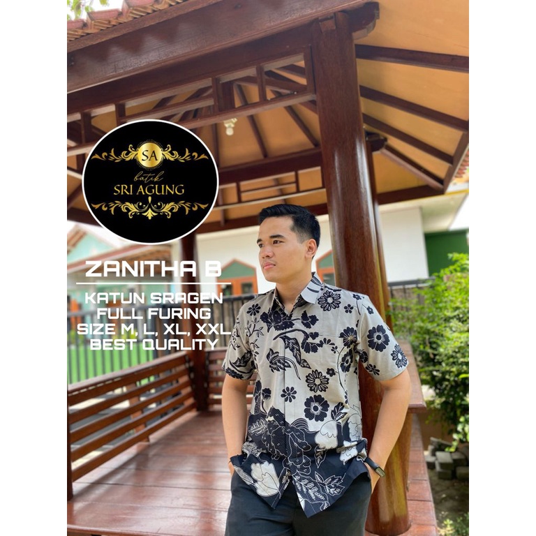Jual Batik Zanitha Kemeja Batik Pria Lengan Pendek by Sri Agung | Shopee Indonesia