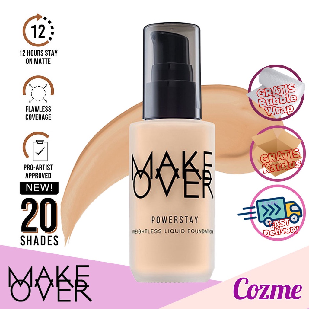 Jual MAKE OVER Powerstay Weightless Liquid Foundation | Shopee Indonesia