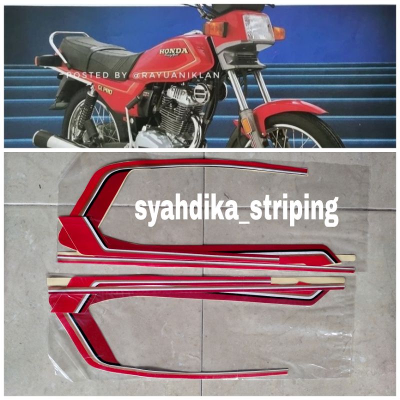 Jual STICKER STRIPING LIS BODY MOTOR GL PRO SERIES PLATINA MERAH ...