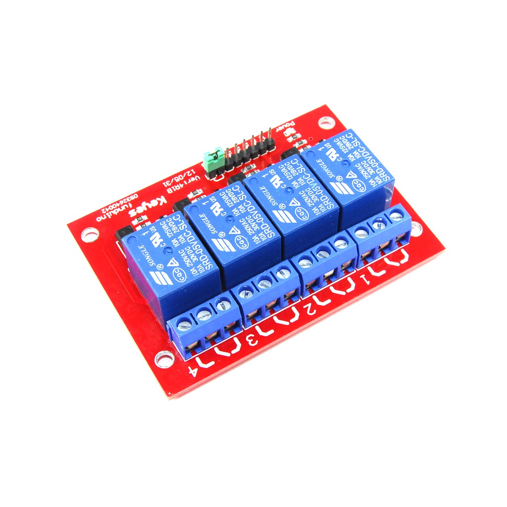 Jual 4 CHANNEL RELAY MODULE RED 5V high quality keyes brand mark ...