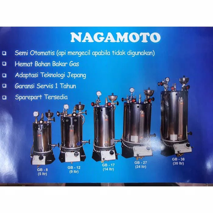 Jual setrika uap nagamoto kapasitas 5 liter untuk laundry / boiler ...