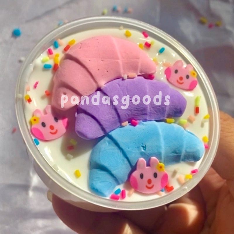 Jual PROMO SPECIAL DIY CLAY SLIME RAINBOW CROISSANT (DAPAT 3 CLAY ...