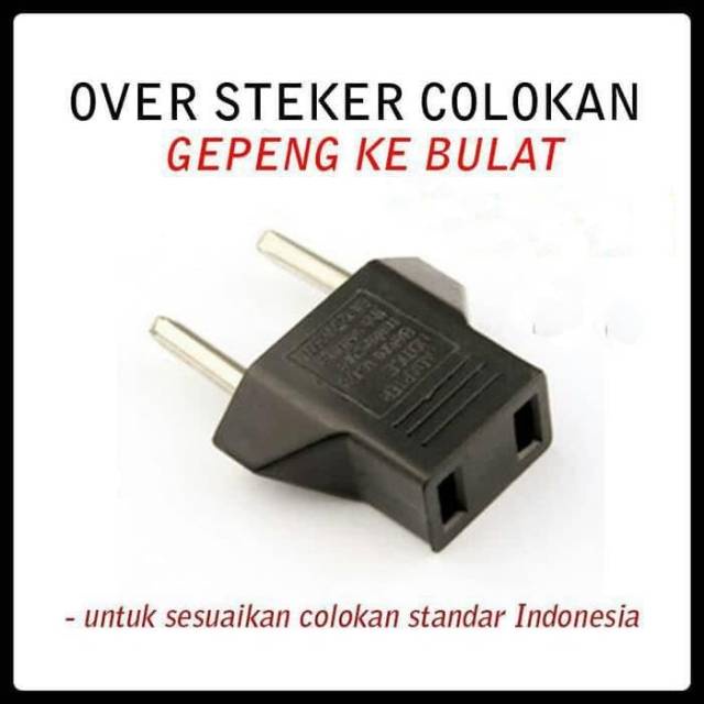 Jual Adapter Adaptor Colokan Sambungan Listrik Gepeng Ke Bulat Key ...