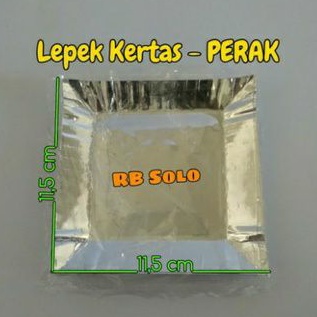 Jual Piring Kertas Piring Snack Motif Lepek Kertas Perak isi 10 pcs ...