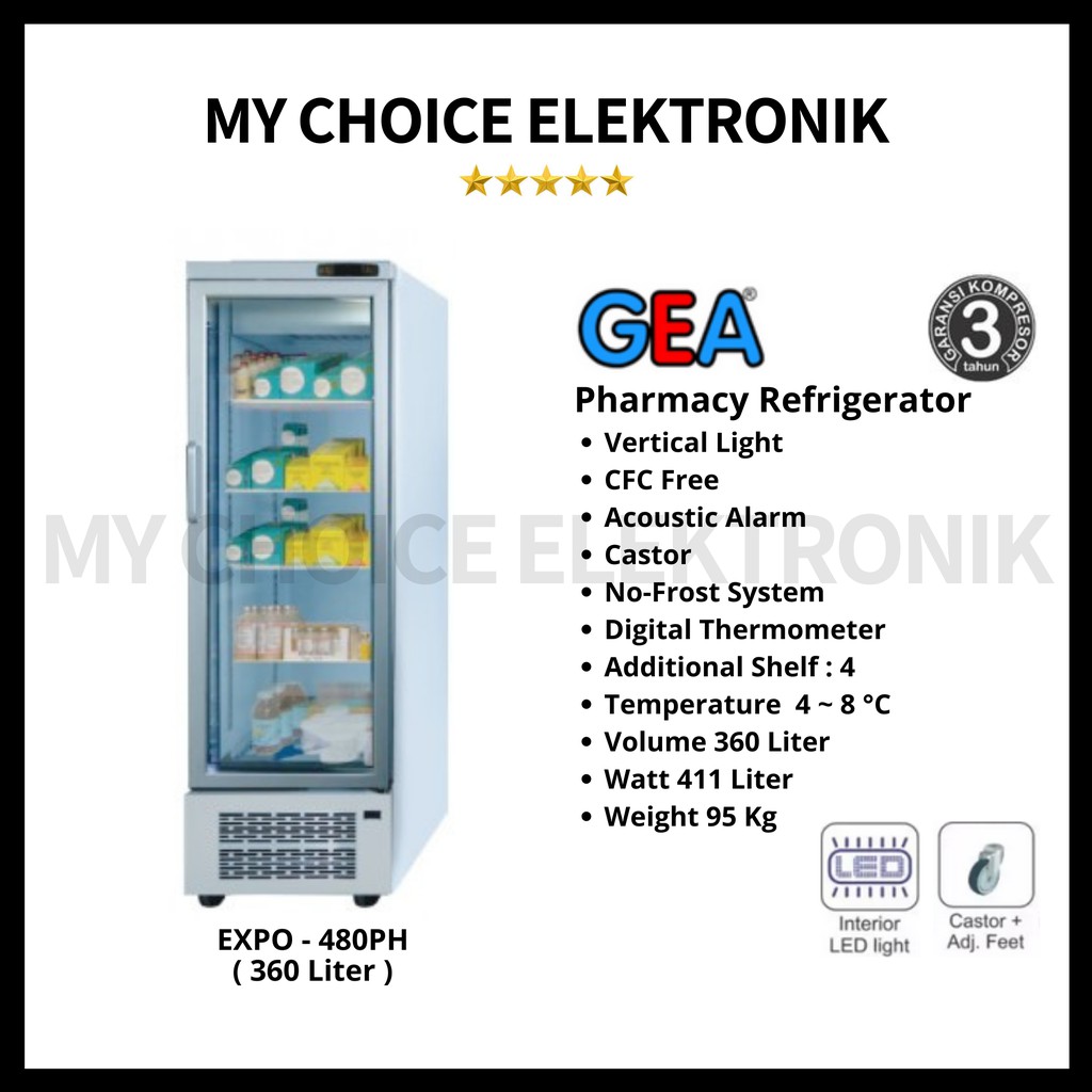 Jual GEA EXPO-480PH Pharmacy Refrigeration / Vaccine Cooler / Kulkas ...