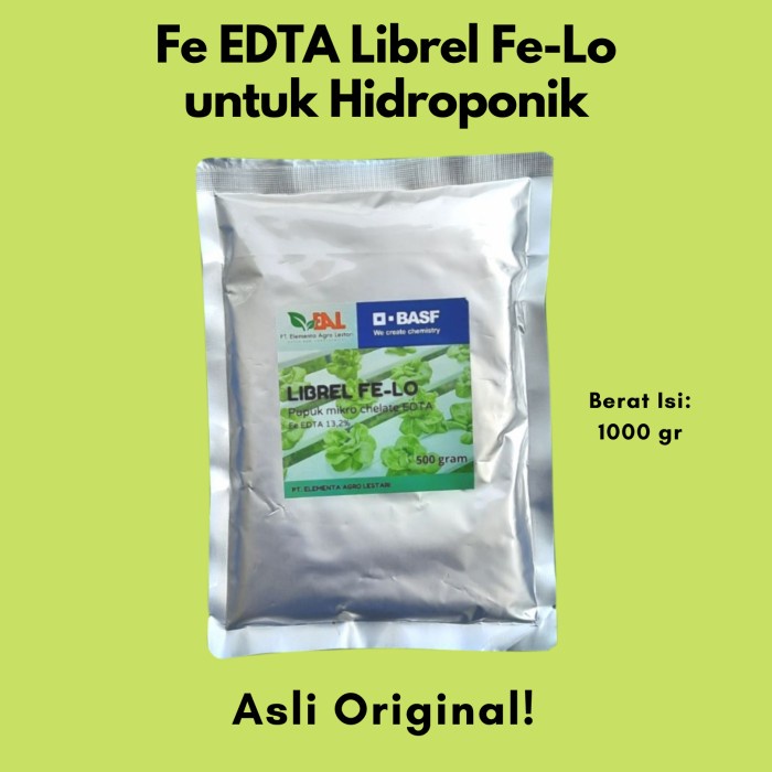 Jual Fe EDTA Librel Fe-Lo REPACK 1 Kg untuk Tanaman Hidroponik | Shopee ...