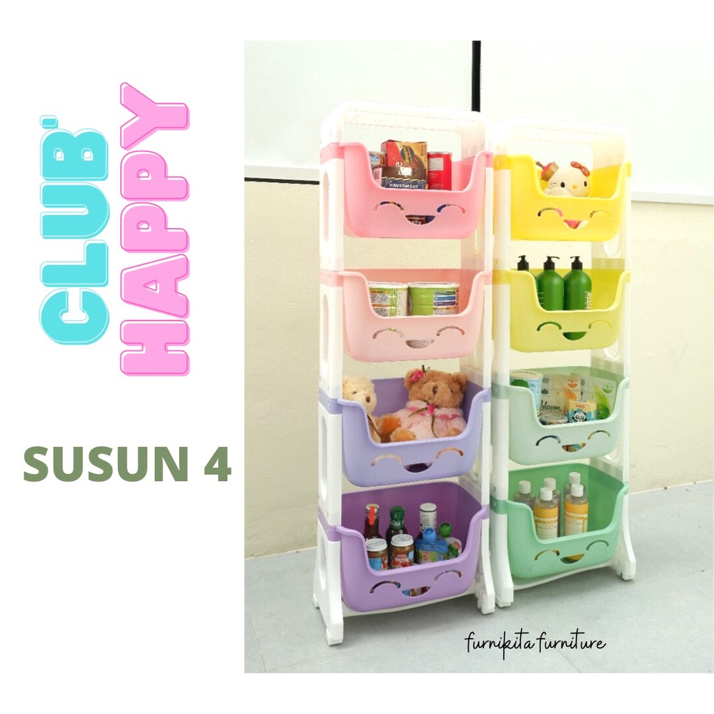 Jual RAK MAINAN RODA CLUB HAPPY SUSUN 4 / RAK SERBAGUNA /RAK DAPUR ...