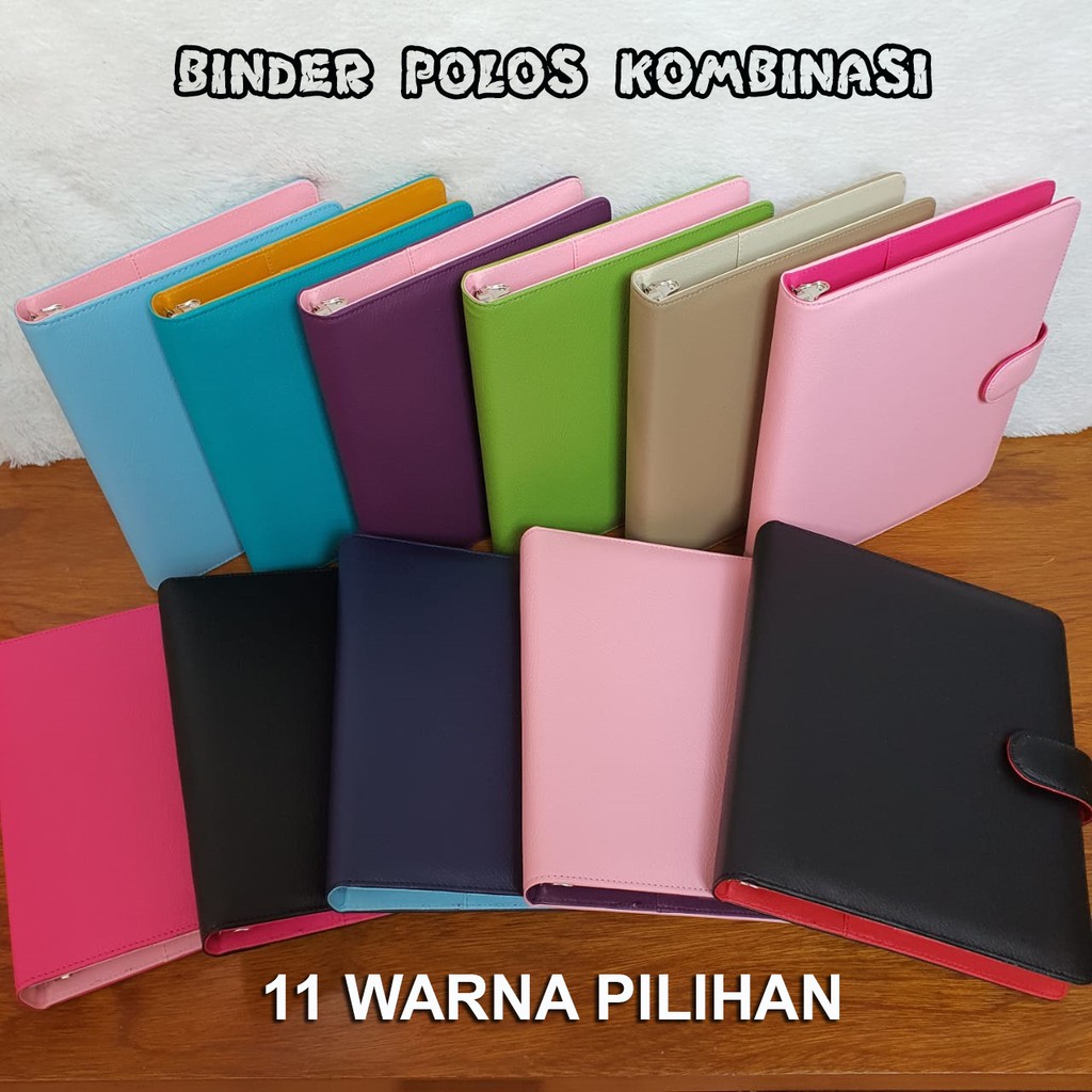 Jual BINDER KULIT JERUK POLOS KOMBINASI 12 WARNA PILIHAN A5 DAN B5 ...
