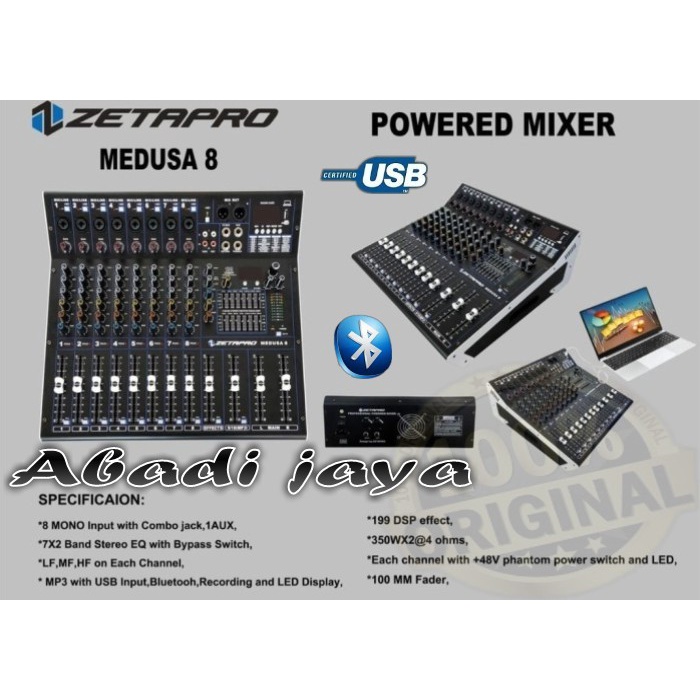 Jual power mixer zetapro medusa 8 medusa8 pc sound card usb blutooth | Shopee Indonesia