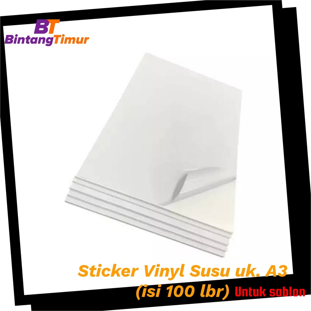 Jual Sticker Vinyl Susu ukuran A3 isi 100 lembar | Shopee Indonesia