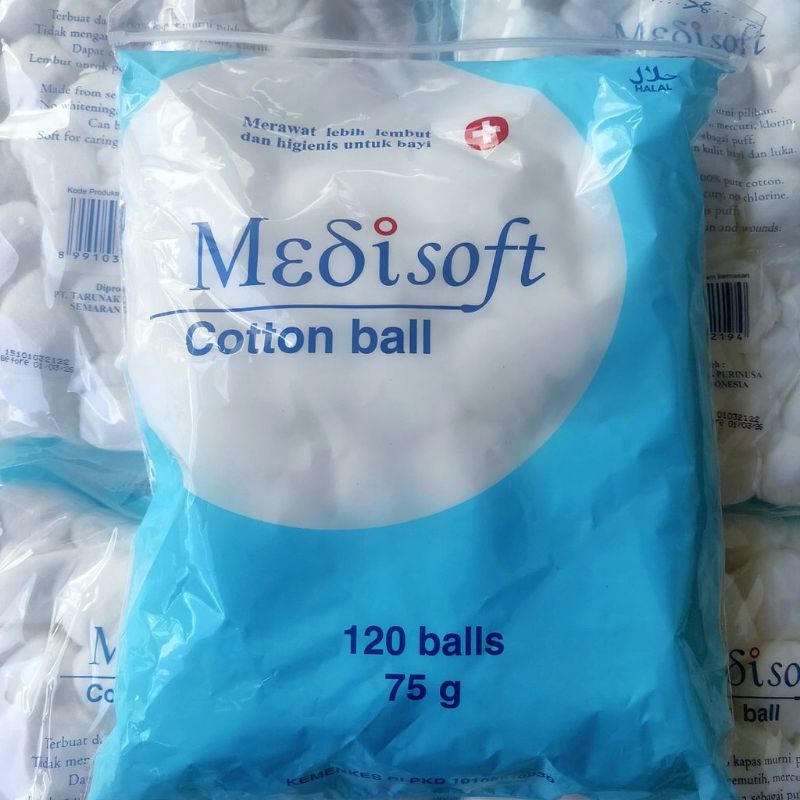 Jual Kapas Bola Kapas Bulat Medis Kapas Kesehatan Medisoft Cotton Ball ...