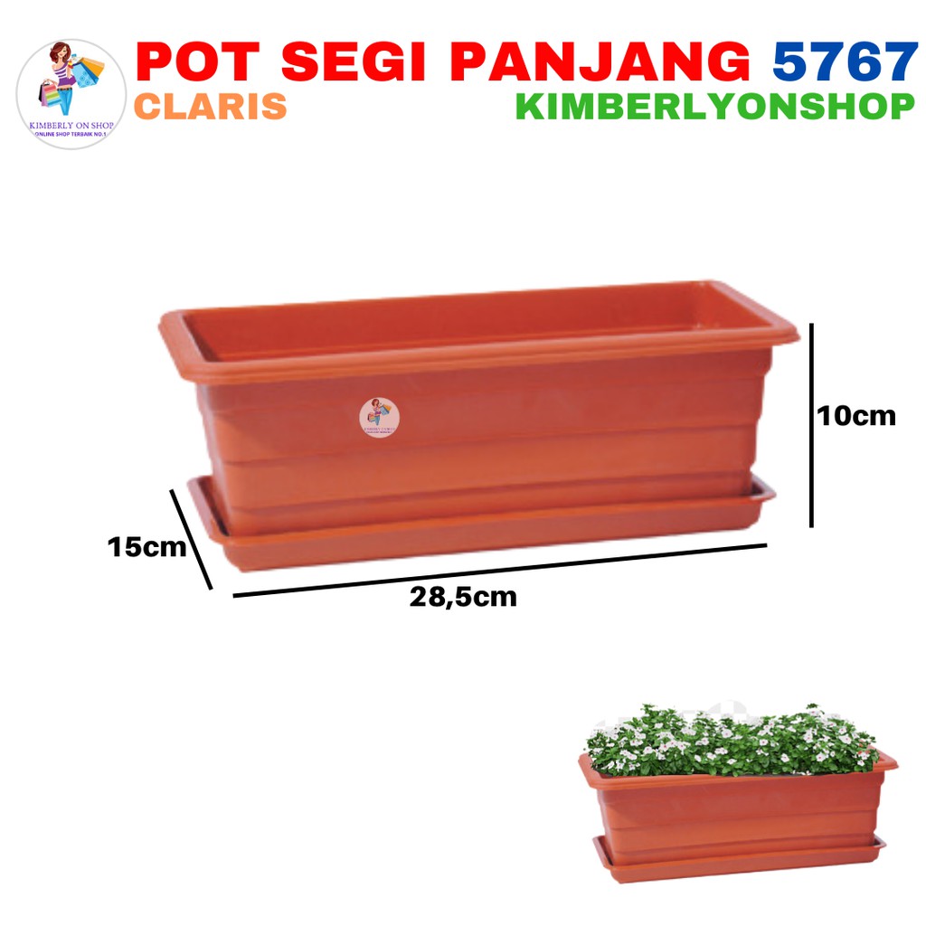 Jual Pot Bunga Segi Panjang Pot Plastik 5767 Claris | Shopee Indonesia