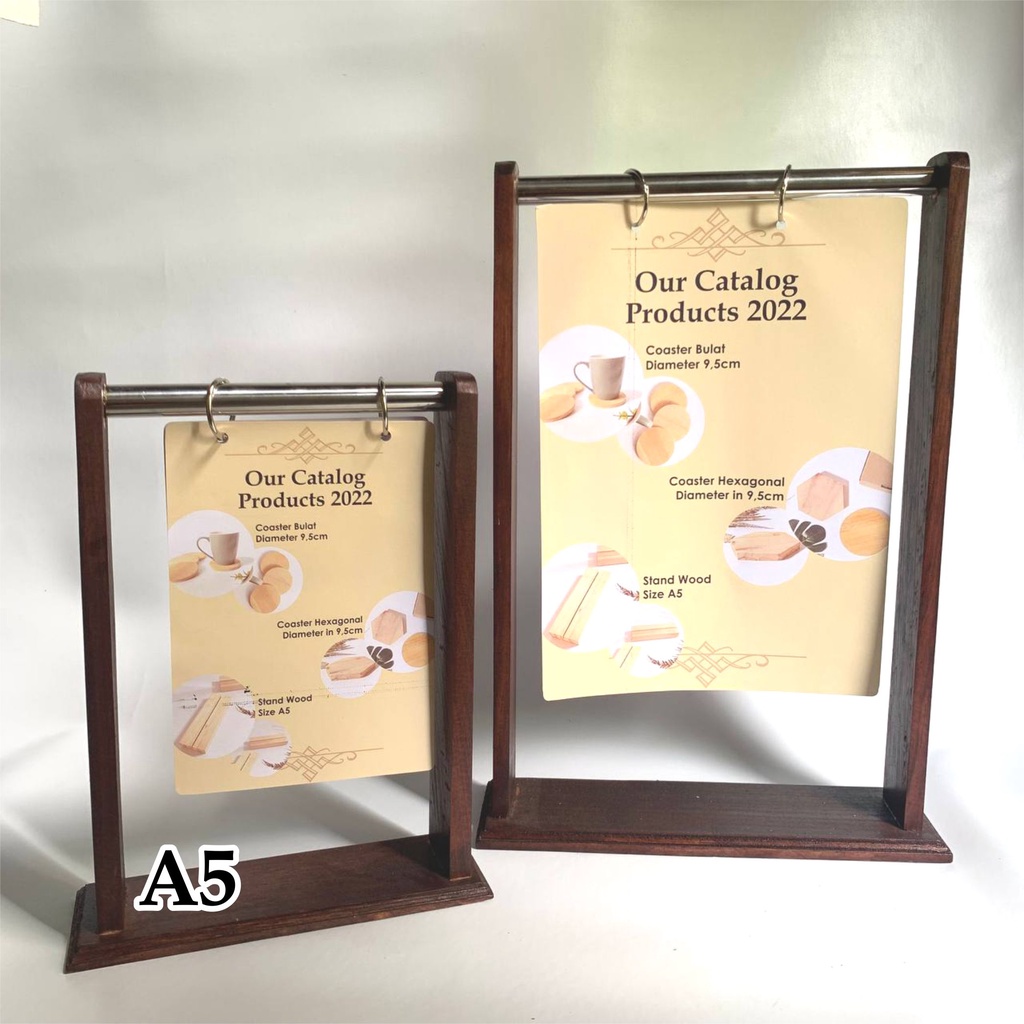 Jual Stand Menu Stainless Ukuran A5 Menu Stand Nomor Meja Stand Display ...