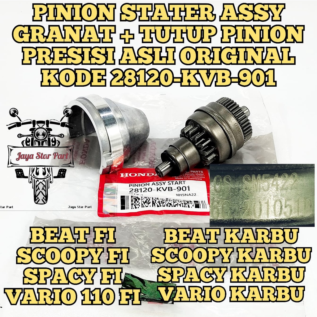 Jual ORI 100% PINION STARTER ASSY + TUTUP PINION ASLI ORIGINAL HONDA ...