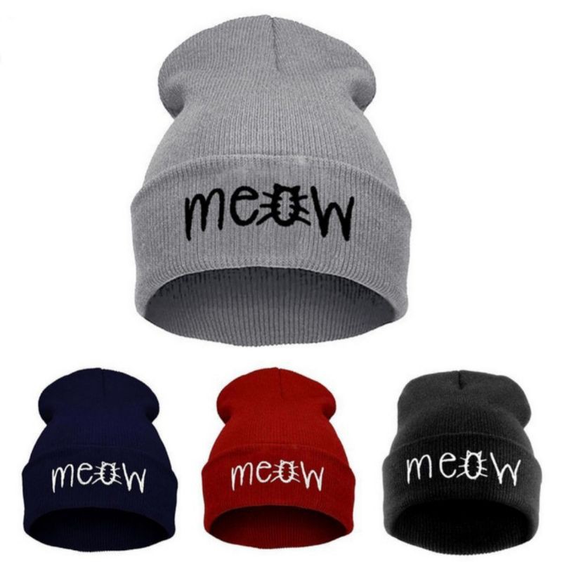 Jual Beanie Meow Embroidery (unisex) | Shopee Indonesia
