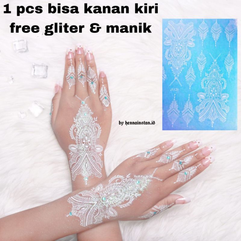 Jual HENA INSTAN PUTIH J1121 / FREE GLITER MANIK LEM DAN SAMPLE ...