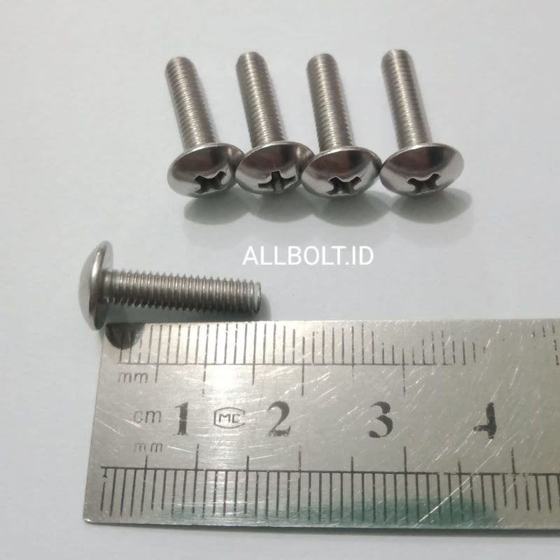 Jual Baut JT stainless baut 7/4mm x 15mm (5biji) | Shopee Indonesia