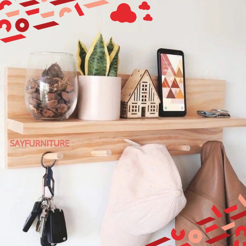 Jual rak gantung tembok tempat kunci rak kunci organizer tempat hiasan ...