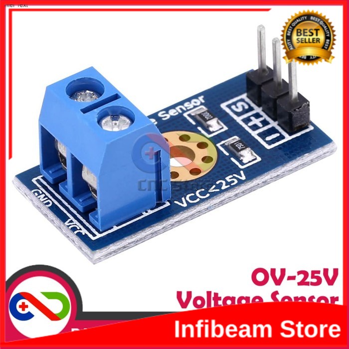 Jual CNC SENSOR TEGANGAN VOLTAGE SENSOR DC 0-25V ARDUINO RASPBERRY PI ...